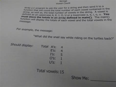 Solved Strings Vowel Count Write A C Runction That String Chegg