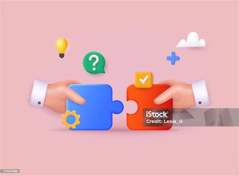 3d 직소 퍼즐 조각 팀워크의 상징 문제 해결 연결 직소 퍼즐의 3d 손에서 비즈니스 도전 파트너십 성공 3d 웹 벡터 일러스트레이션 개념에 대한 스톡 벡터 아트 및 기타