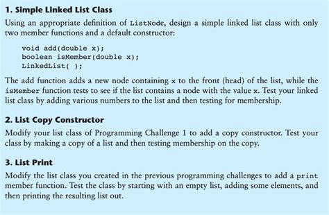 Solved 1 Simple Linked List Class Using An Appropriate Chegg