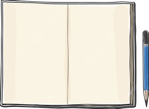 Handdrawn Vector Illustration Of A Layout Template With A Notebook And Pencil Vector Concept