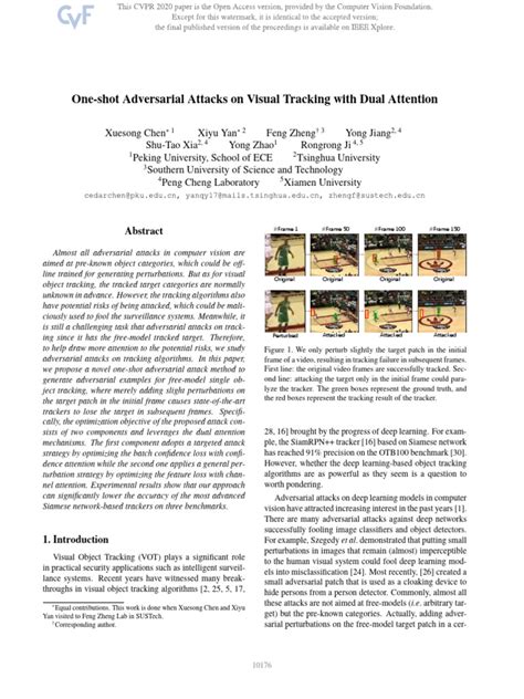 Chen One Shot Adversarial Attacks On Visual Tracking With Dual