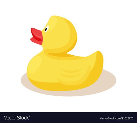 Toy Rubber Yellow Duck With Red Beak Icon Vector Image