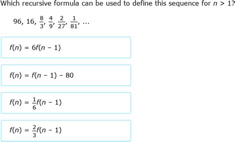 Ixl Write A Formula For A Recursive Sequence Function Notation