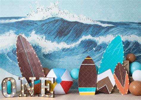 The Big One Backdrop Surfing Backdrop Digital Background Printable