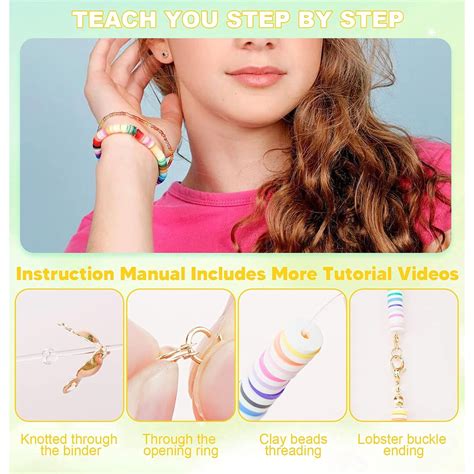 5000pcs Clay Beads Bracelet Making Kit For Beginner 5000pcs Heishi Flat Preppy Polymer Clay