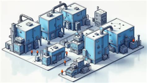 Industrial Plant With Multiple Buildings Structures Workers Seen In