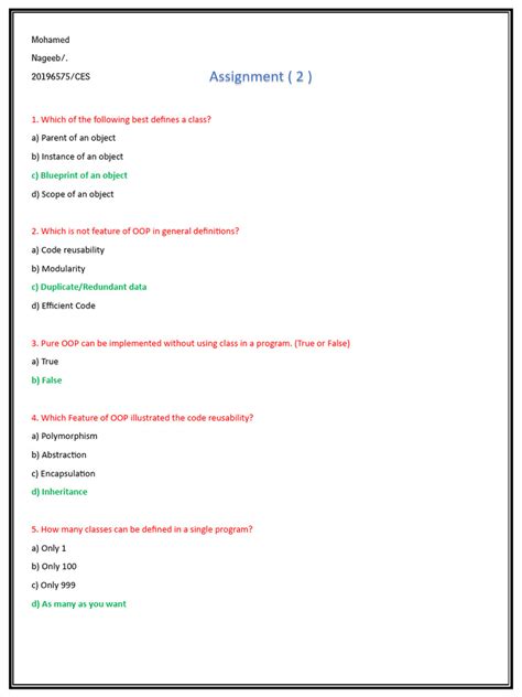 Software Assignment 2 Pdf Method Computer Programming Programming