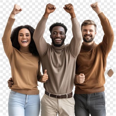 A Group Of People With Their Arms Up In The Air Premium Ai Generated