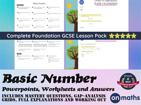 Basic Number PowerPoints Worksheets Answers Foundation GCSE Complete Pack Teaching Resources