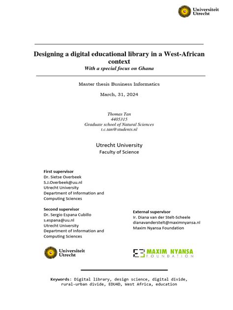 Master Thesis Thomas Tan Digital Educational Library Design In A West African Context