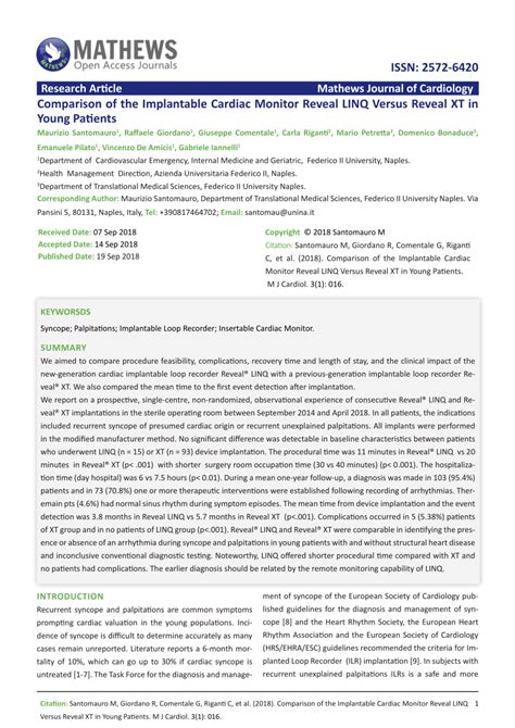 Pdf Comparison Of The Implantable Cardiac Monitor Reveal Linq Versus