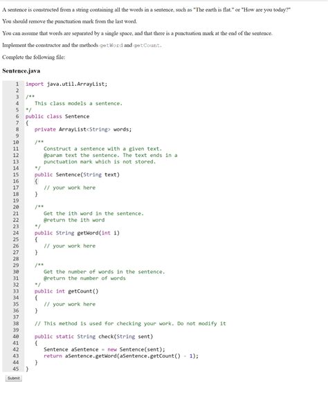 Solved A Sentence Is Constructed From A String Containing Chegg