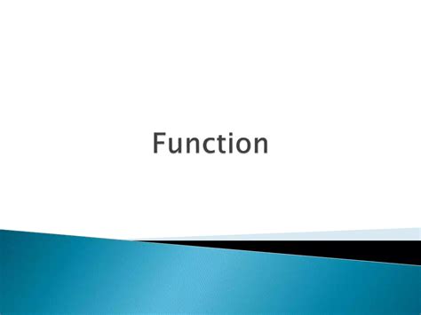Function C Programming Ppt