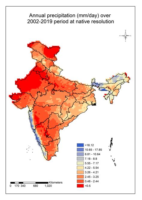 5 Mean Annual Precipitation Mm Day For India Over 2002 2019 From Imd Download Scientific