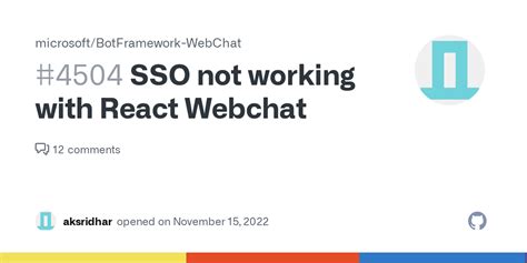 sso not working with react webchat · issue 4504 · microsoft