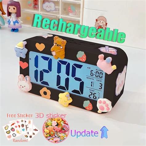 JHVN Digital Backlight LED Display Table Alarm Clock Snooze Thermometer