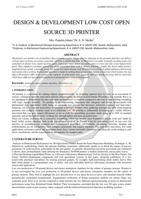 pdf design and development low cost open source 3d printer