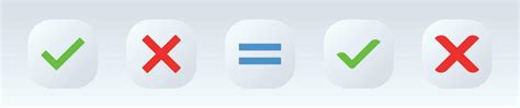 Checkmark Cross Mark Neomorphism Style Button Set Eps10 26971838 Vector Art At Vecteezy