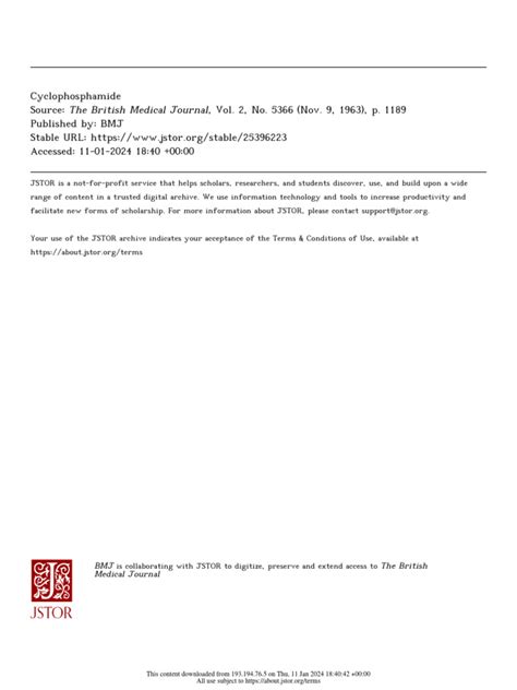 Cyclophosphamide 1963 Pdf