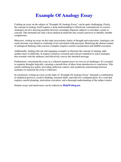 Example Of Analogy Essay Pdf Nicholas Ii Of Russia Analogy