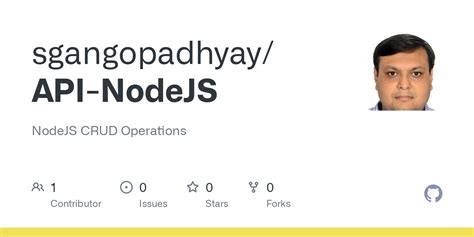 GitHub Sgangopadhyay API NodeJS NodeJS CRUD Operations