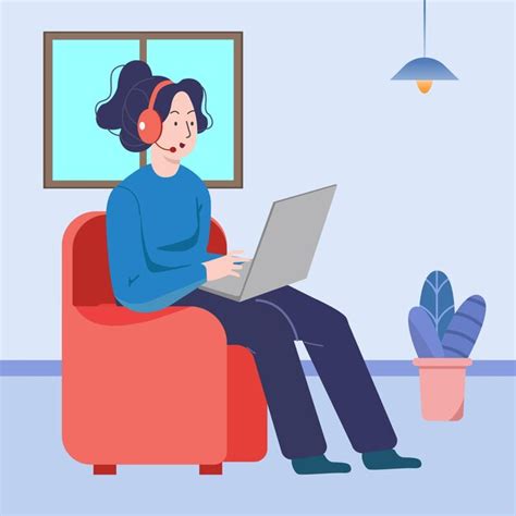Premium Vector Female Freelancer Working From Home Flat Vector