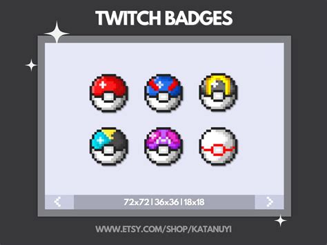 Pokeball Pixel Sub Bit Badges For Twitch Cute Sub Badges Pixel
