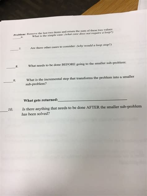 Solved Cs162 Lab 9 Pre Lab Worksheet Recursion This