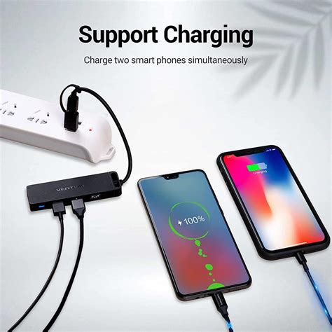 Vention Usb Hub 4 Port Usb 3 0 Hub With Usb C And Usb A