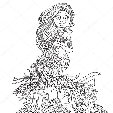 Mermaid Combing Her Hair Stock Vector By Yadviga 47371475