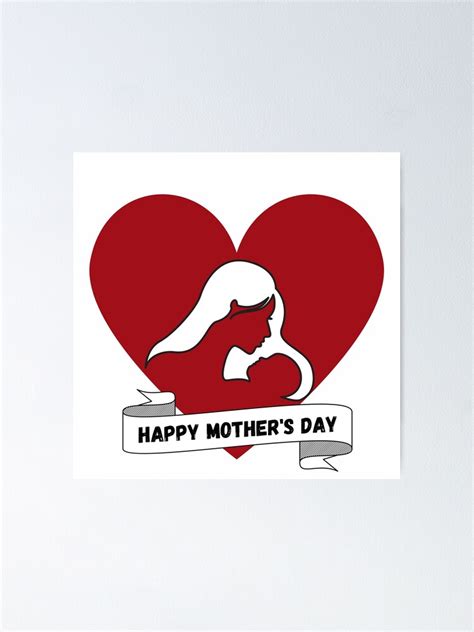 Póster Feliz día de la madre Amando a mamá y bebé de LisetteV Redbubble