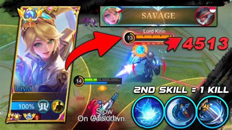 LAYLA 2ND SKILL 1 KILL Build Top 1 Global Layla MLBB YouTube
