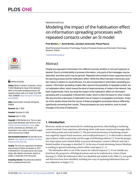 Pdf Modeling The Impact Of The Habituation Effect On Information Spreading Processes With