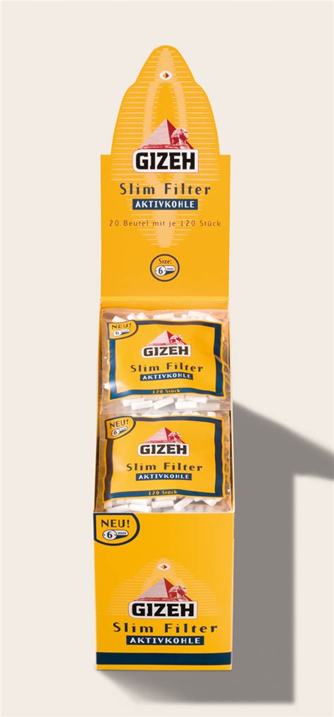 20x 120 2400 Gizeh Slim Aktivkohle Filter 6mm Active Charcoal