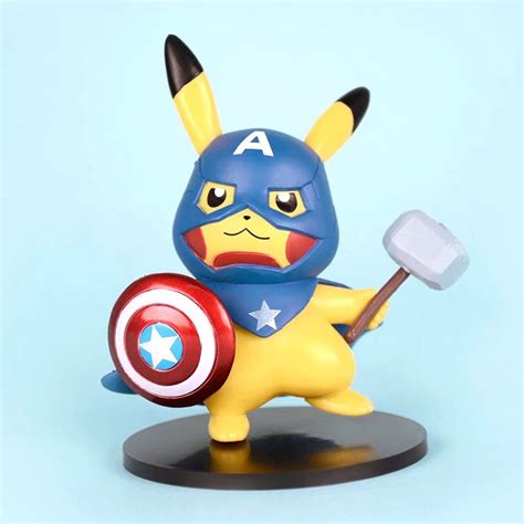 Pikachu In The Avengers Character Captain America Pikachu Action
