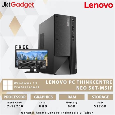 Promo LENOVO DESKTOP PC THINKCENTRE NEO 50T M5IF I7 12700 8GB 512GB W11