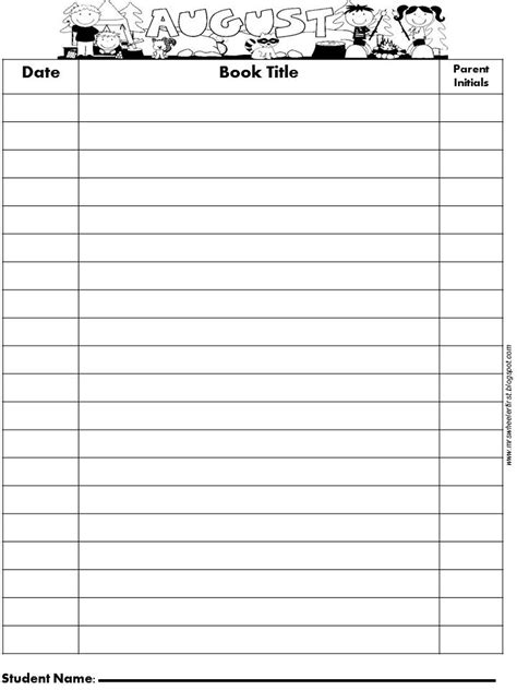 Mrs Wheeler S First Grade Tidbits Monthly Reading Logs