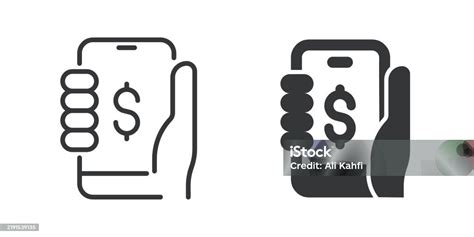 모바일 결제 얇은 선과 글리프 솔리드 아이콘 편집 가능한 획과 투명한 배경에 격리된 완벽한 픽셀 개체 그룹에 대한 스톡 벡터