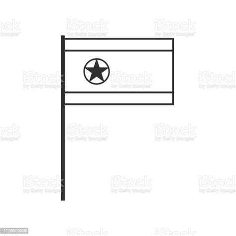 黑色輪廓平面設計中的朝鮮國旗圖示向量圖形及更多事件圖片 事件 傳統 傾斜的 Istock