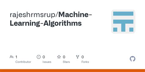 GitHub Rajeshrmsrup Machine Learning Algorithms