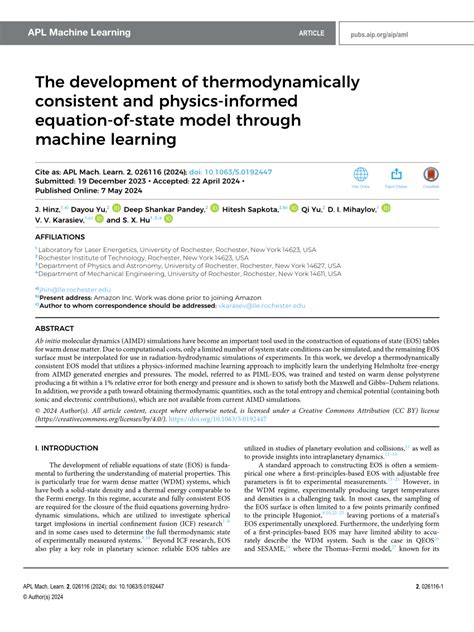 Pdf The Development Of Thermodynamically Consistent And Physics
