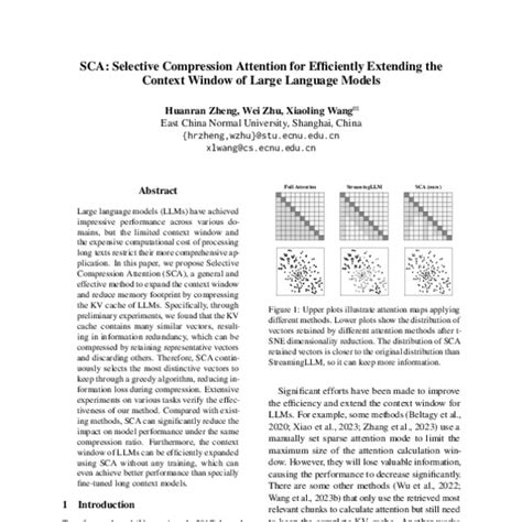 Sca Selective Compression Attention For Efficiently Extending The