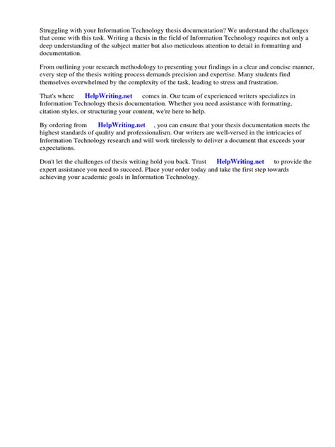 Information Technology Thesis Documentation Format Pdf