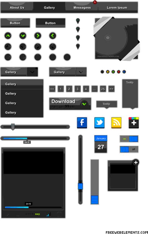 Web Page UI Elements FreeVectors