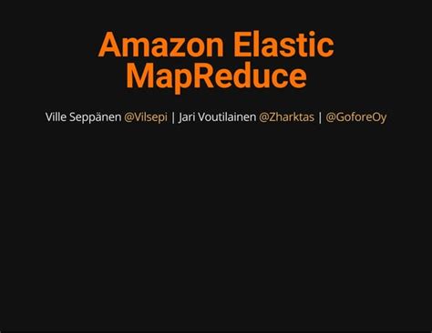 Amazon Elastic Mapreduce Emr Hadoop As A Service Ppt