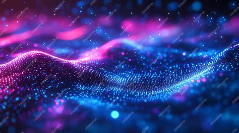 Vibrant Abstract Digital Waveform Background With Dynamic Glowing Particles And Waves In Motion