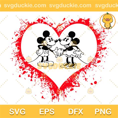 Disney Valentines Couple Mickey Minnie Svg Png Eps Dxf
