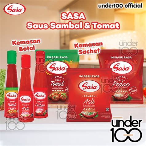 Jual Under100 Sasa Saos Sambal Asli Sambal Ekstra Pedas Saus Tomat