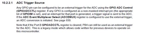 Adc Trigger Using External Gpio Arm Based Microcontrollers Forum Arm Based Microcontrollers
