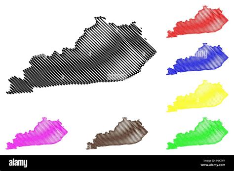 Kentucky Map Vector Illustration Scribble Sketch Kentucky Map Black